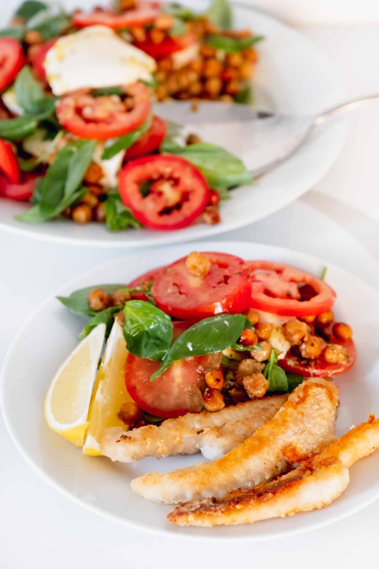 Simple Fish Recipe - Pan Fried Fish and Caprese Salad