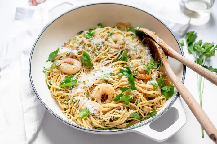 Garlic Prawn Spaghetti - The Dinner App